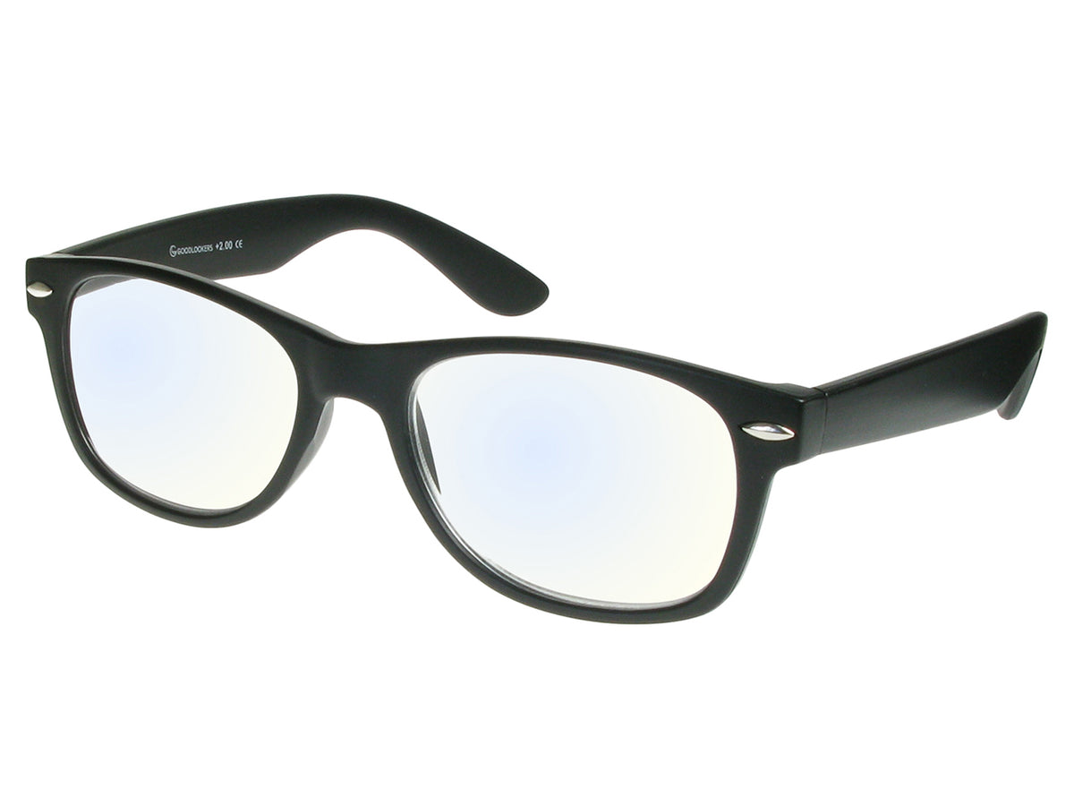 Non-Prescription Matt Black Blue Light Glasses | Goodlookers