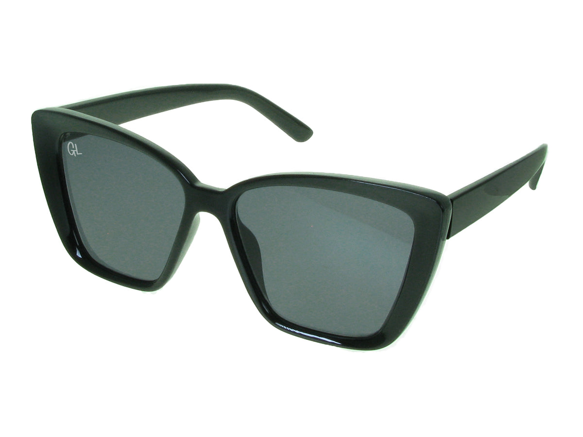 Sunglasses Polarised 'Vivienne' Shiny Black - Goodlookers