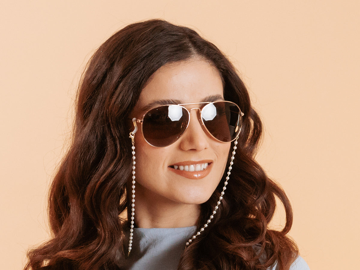 Glasses Chain 'Half Pearl' - Goodlookers