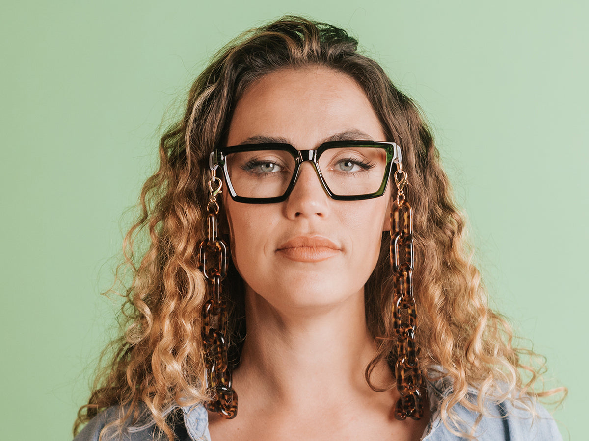 Glasses Chain 'Chunky Oval' Tortoiseshell - Goodlookers