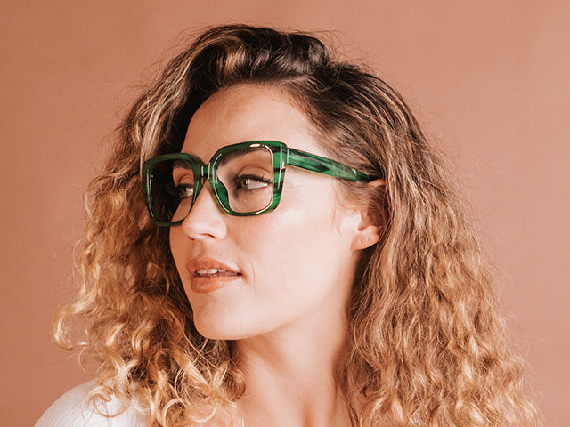 Reading Glasses 'Deirdre' Green Marble - Goodlookers